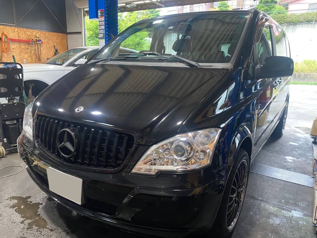 メルセデス・ベンツ Vクラス W639 ウォッシャータンク交換、スパークプラグ交換、タイヤ交換 - 自動車整備専門 東京・町田ガレージェント